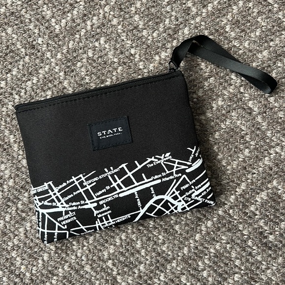 STATE | Bags | Zippered Wristlet Pouch With Map Of New York City By ...